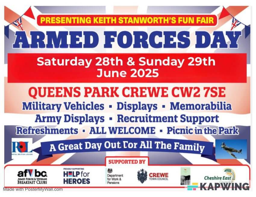 Crewe Armed Forces Weekend 2025 Set to Thrill with Two Days of Free ...