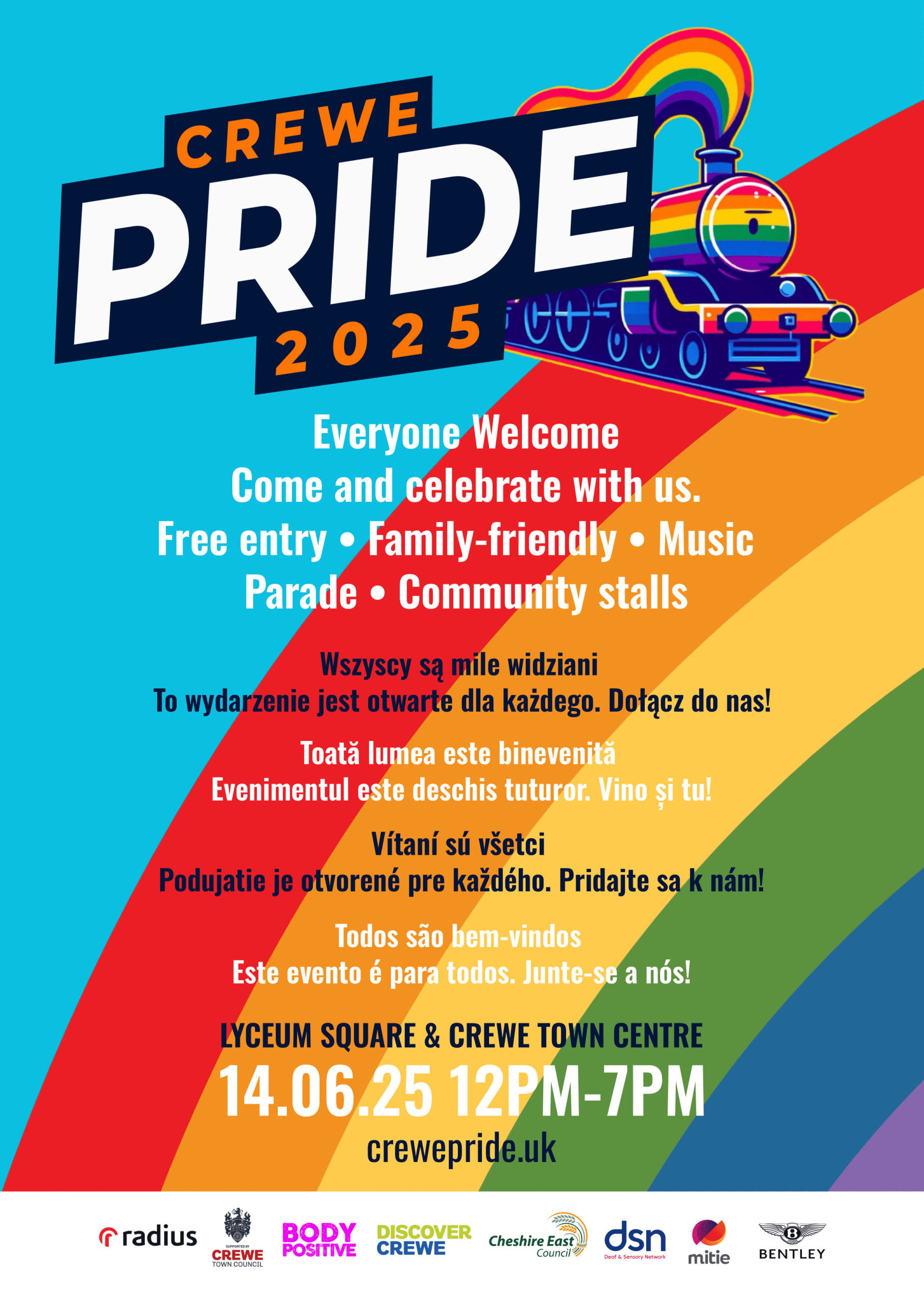 Crewe Pride 14th June 2025 – A Day of Celebration, Unity, and ...